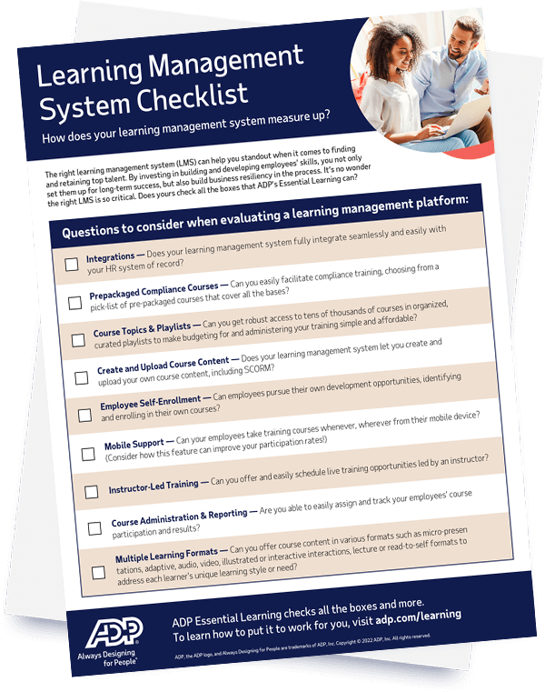 LMS Checklist | LMS Evaluation | ADP