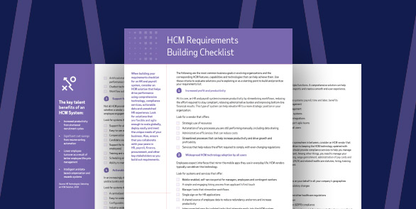 HCM Requirements Checklist | ADP