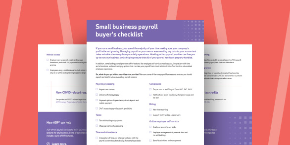 Payroll Checklist | How to Compare Payroll Services | ADP