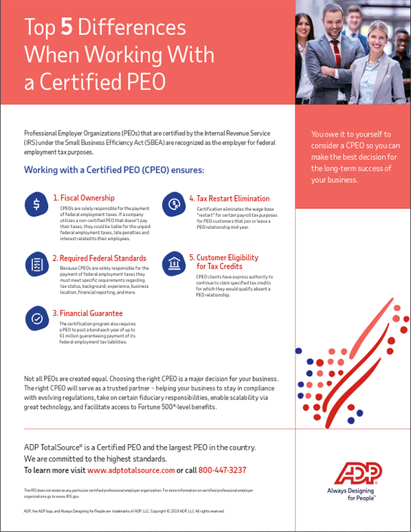 Top 5 Differences When Working With a Certified PEO